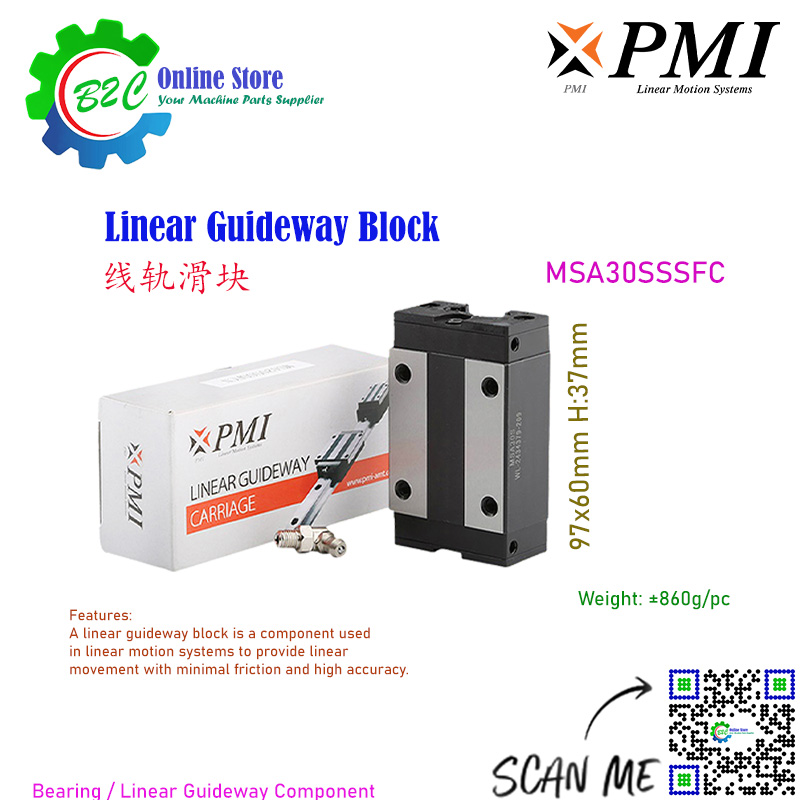 MSA30SSSFC PMI Linear Guideway Carriage / Taiwan MSA30S Heavy Duty ...