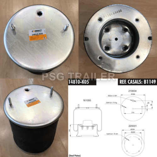 Scania HDKS Air Spring , 4810 N P05 , 14810-K05 | PSG Trailer Parts (M ...