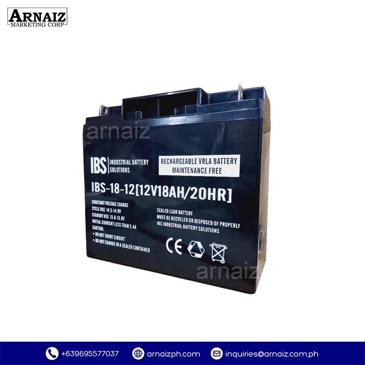 IBS-18-12 VRLA Battery (12V 18Ah) Sealed Lead-Acid Backup Power Battery ...