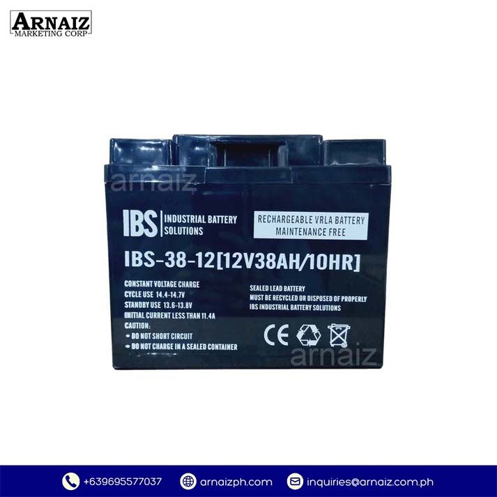 IBS-38-12 VRLA Battery (12V 38Ah) Sealed Lead-Acid Industrial Backup ...
