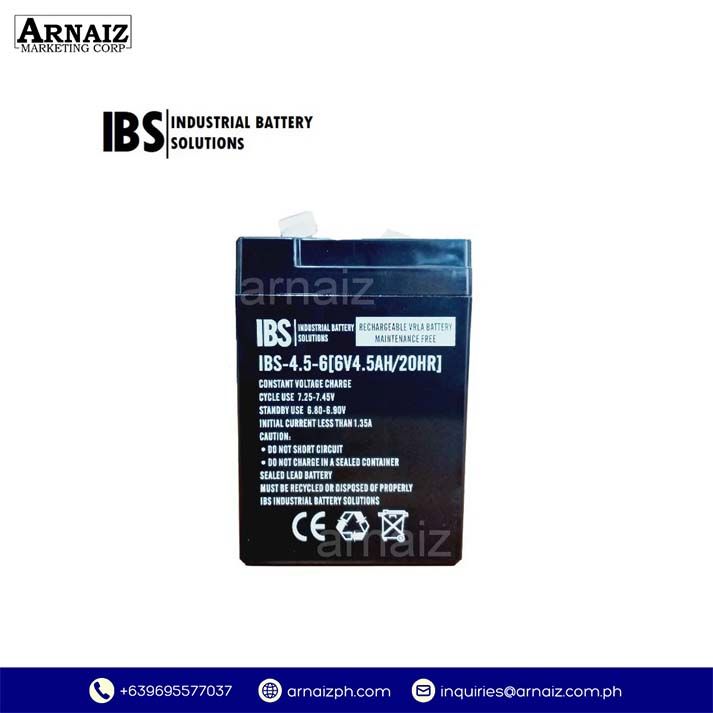 IBS 4.5-6 VRLA Battery (6V 4.5Ah) Sealed Lead-Acid Standby Battery ...