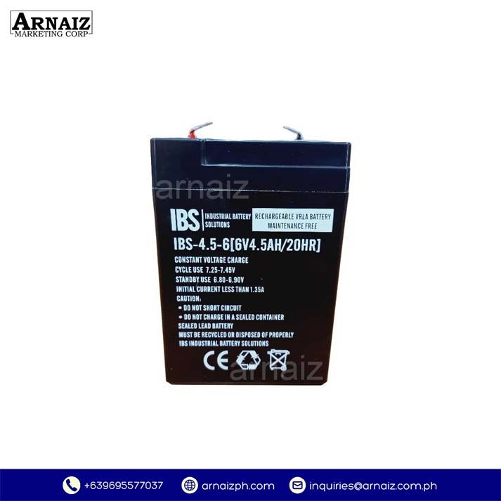IBS 4.5-6 VRLA Battery (6V 4.5Ah) Sealed Lead-Acid Standby Battery ...