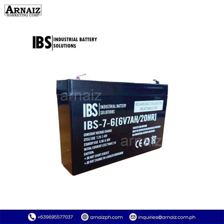 IBS 7-6 VRLA Battery (6V 7Ah) Sealed Lead-Acid Backup Power Battery ...