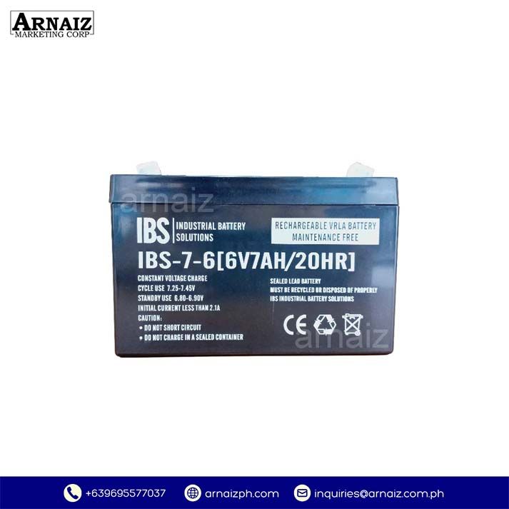 IBS 7-6 VRLA Battery (6V 7Ah) Sealed Lead-Acid Backup Power Battery ...
