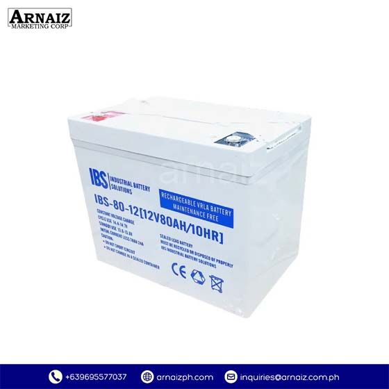 IBS-80-12 VRLA Battery (12V 80Ah) Sealed Lead-Acid Backup Power Battery ...