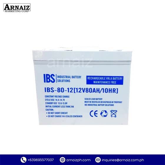 IBS-80-12 VRLA Battery (12V 80Ah) Sealed Lead-Acid Backup Power Battery ...