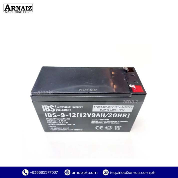 IBS-9-12 VRLA Battery (12V 9Ah) Sealed Lead-Acid Standby Battery | IBS ...