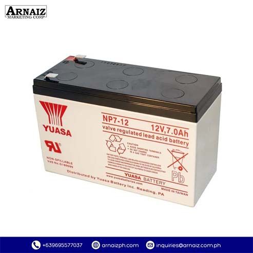 Yuasa NP7-12 VRLA Battery (12V 7Ah) Sealed Lead-Acid Backup Power ...