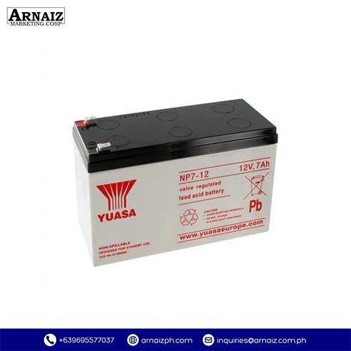 Yuasa NP7-12 VRLA Battery (12V 7Ah) Sealed Lead-Acid Backup Power ...
