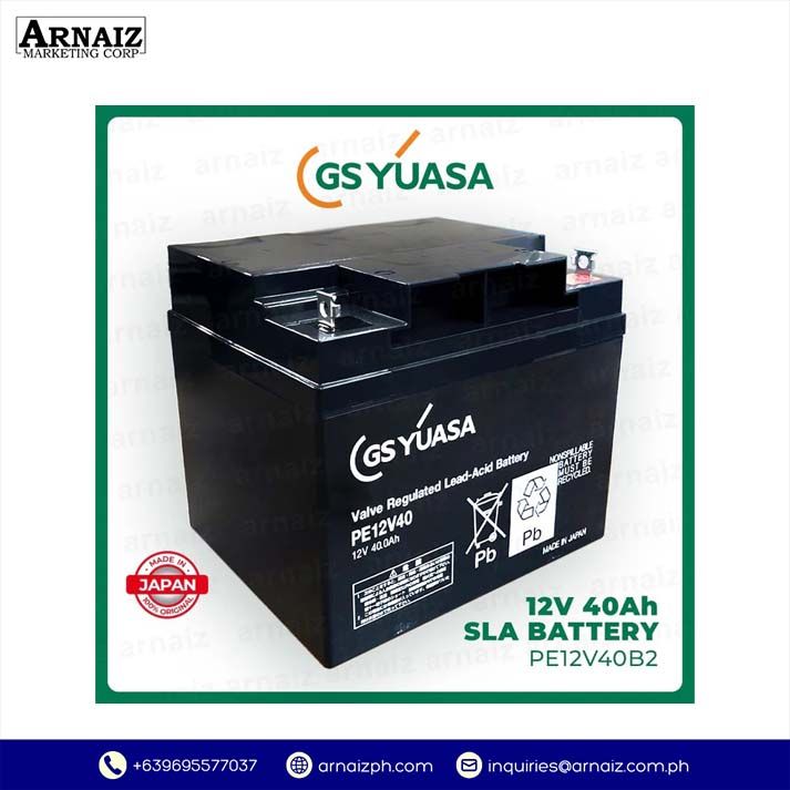 Yuasa PE12V40 VRLA Battery (12V 40Ah) Premium Sealed Lead-Acid | Yuasa ...