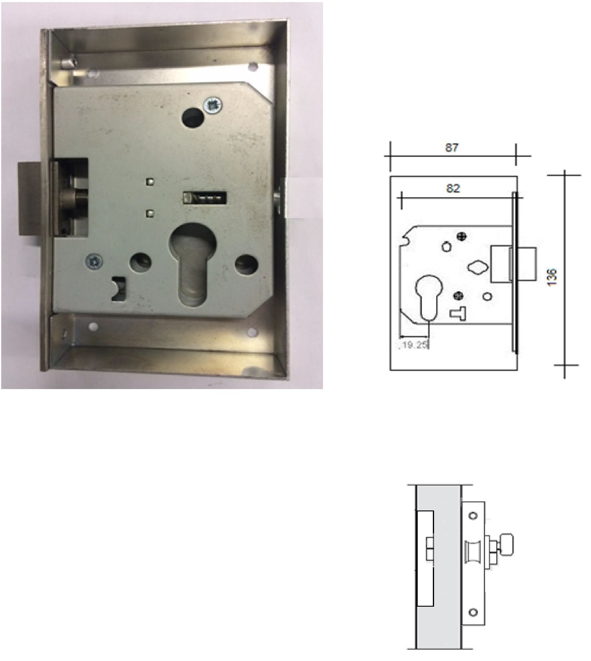 2332B - 60mm backset mortise nightlatch with SS box | Dor Ware ...