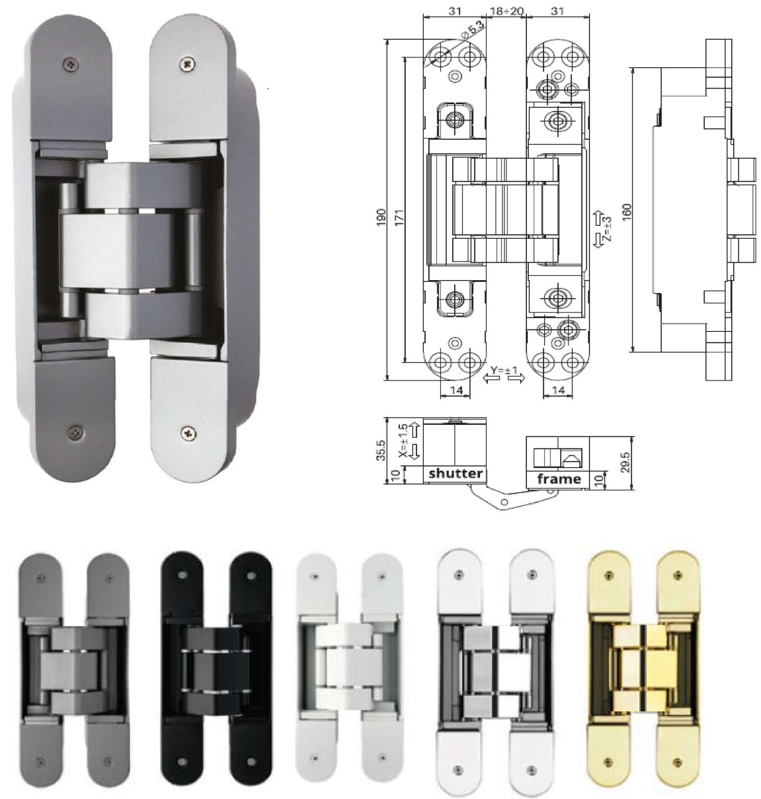 IN310190 - 3D concealed hinge | Dor Ware Resources Pte Ltd | SG