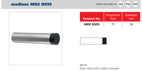 MDZ DS95 Wall Mounted Door Stop | Dor Ware Resources Pte Ltd | SG