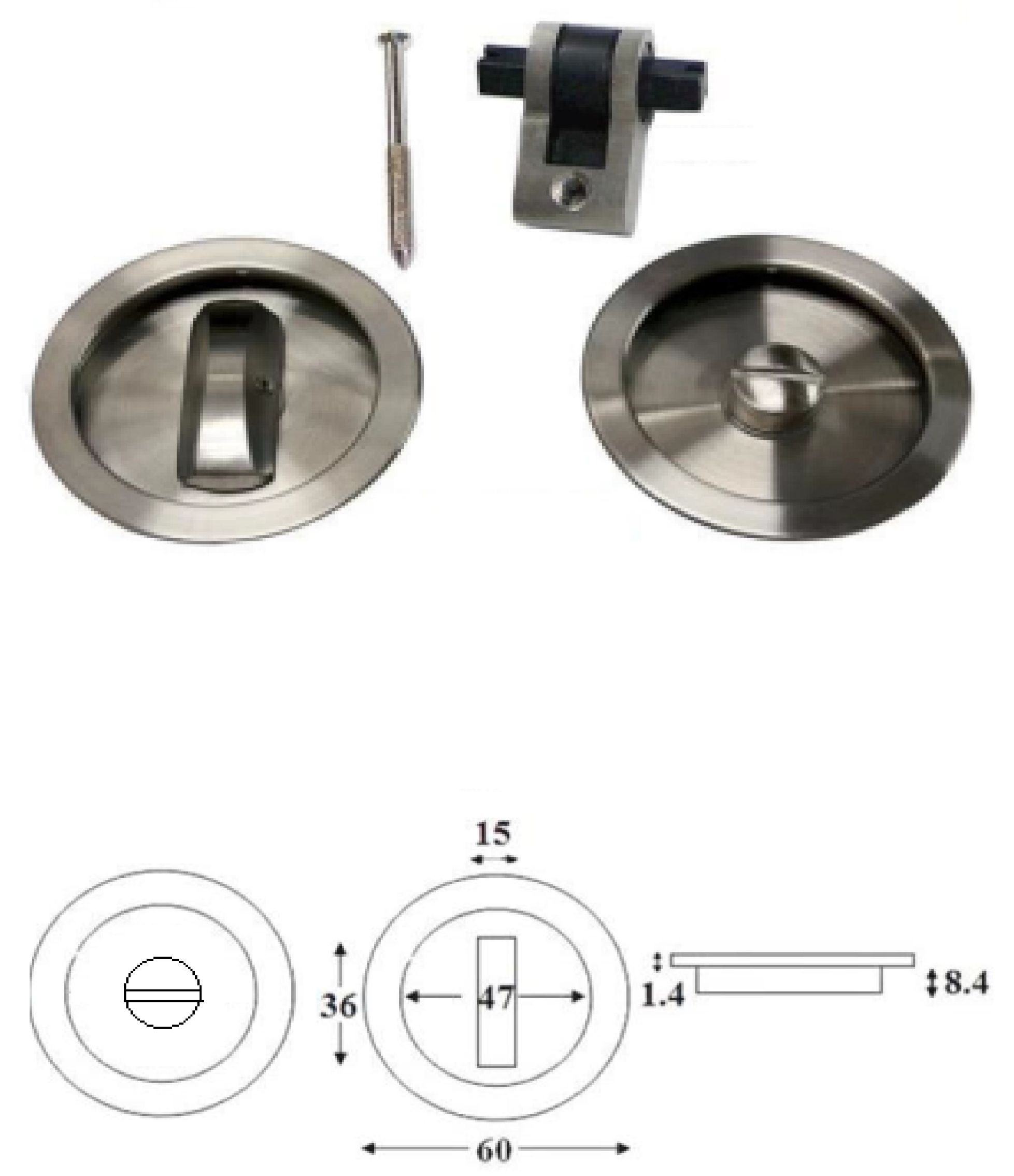 RET/R - round recessed pull with turn & coin-slot | Dor Ware Resources ...