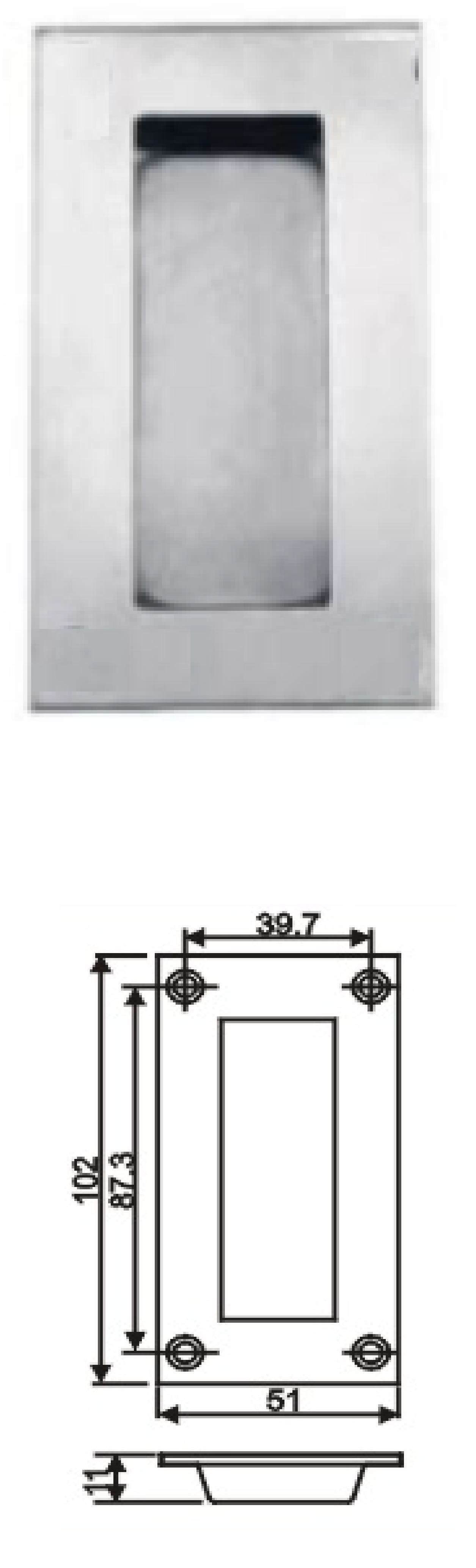 RP102REC - 50x102mm rectangular recessed pull handle | Dor Ware ...