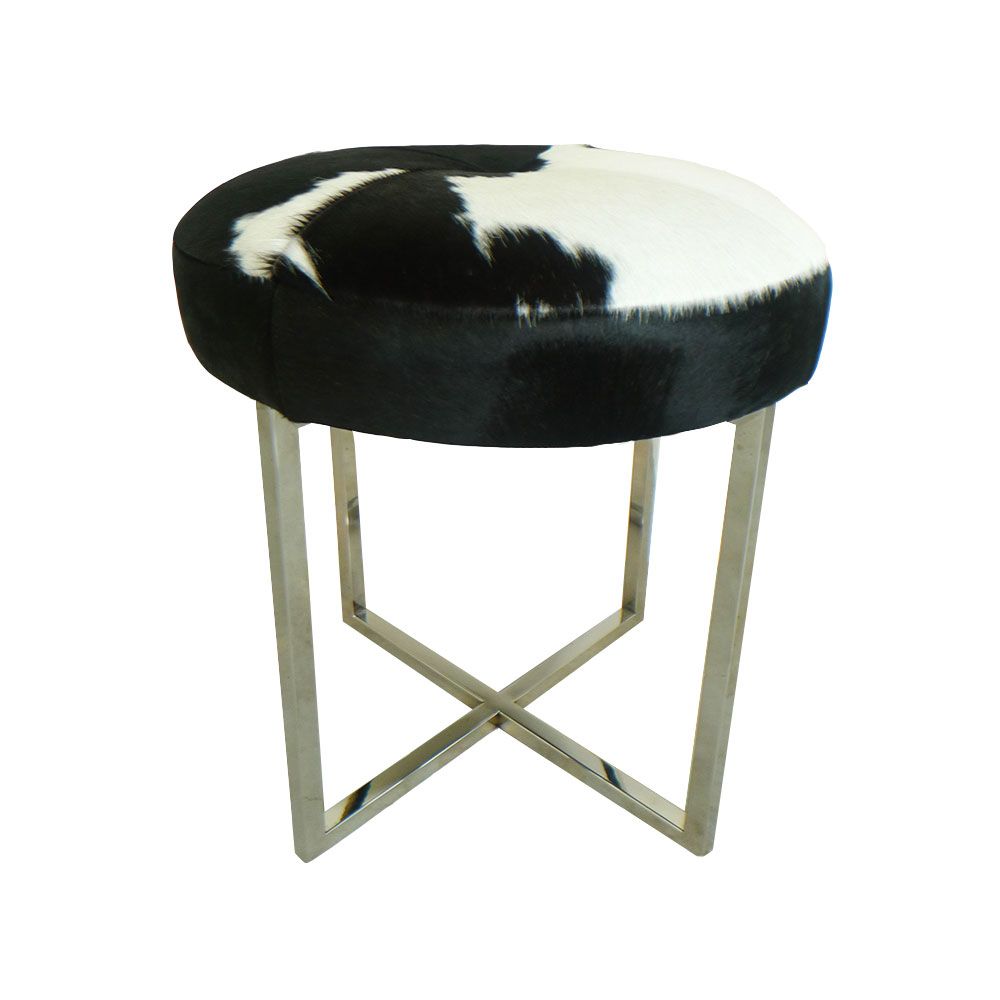 Cow Fur Design Round Stool | New Future Global Pte. Ltd. | SG